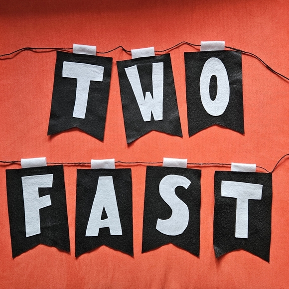 Party Supplies | Two Fast Felt Handmade Banner Euc | Poshmark